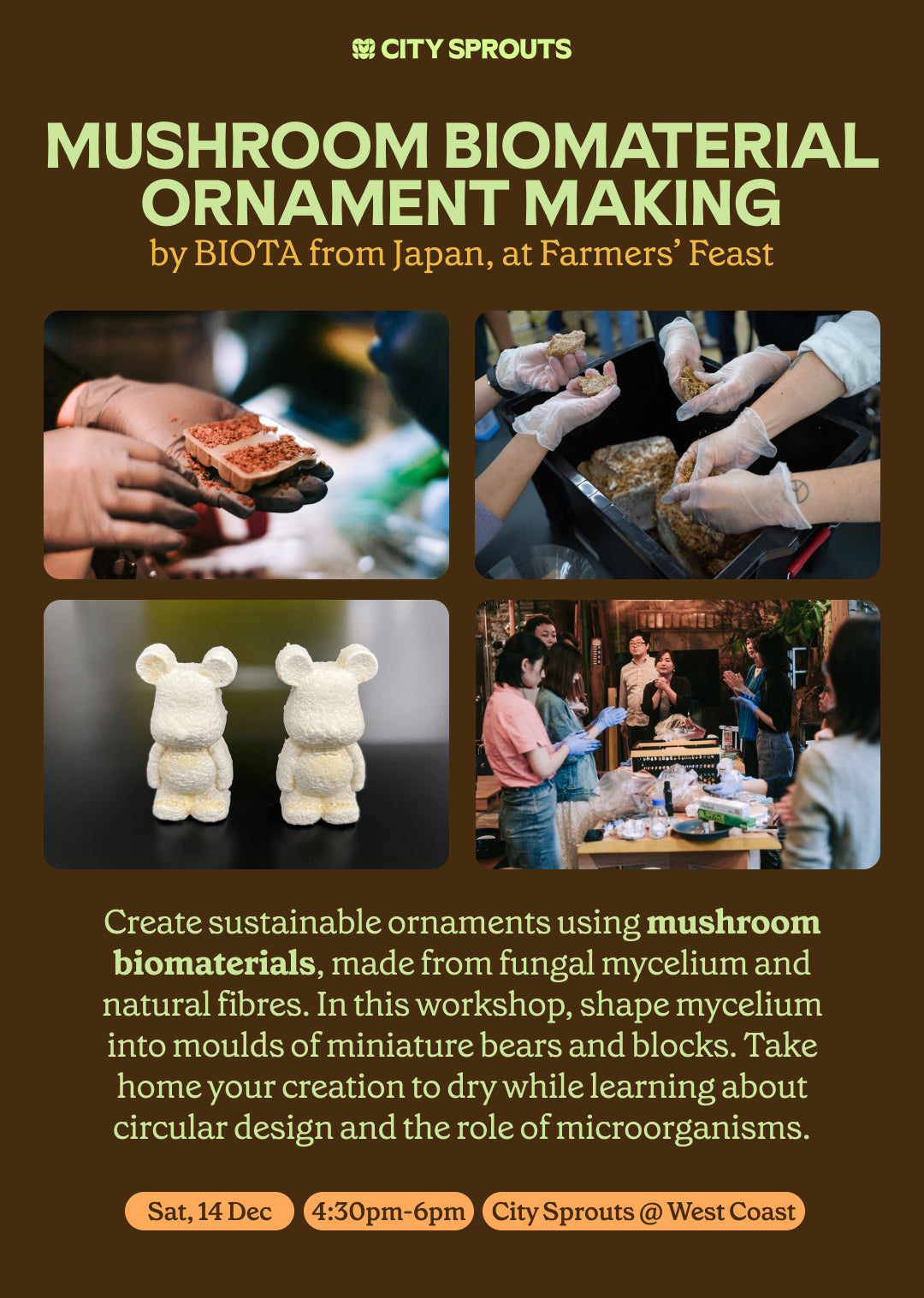 Mushroom Biomaterial Ornament-Making Workshop – citysprouts